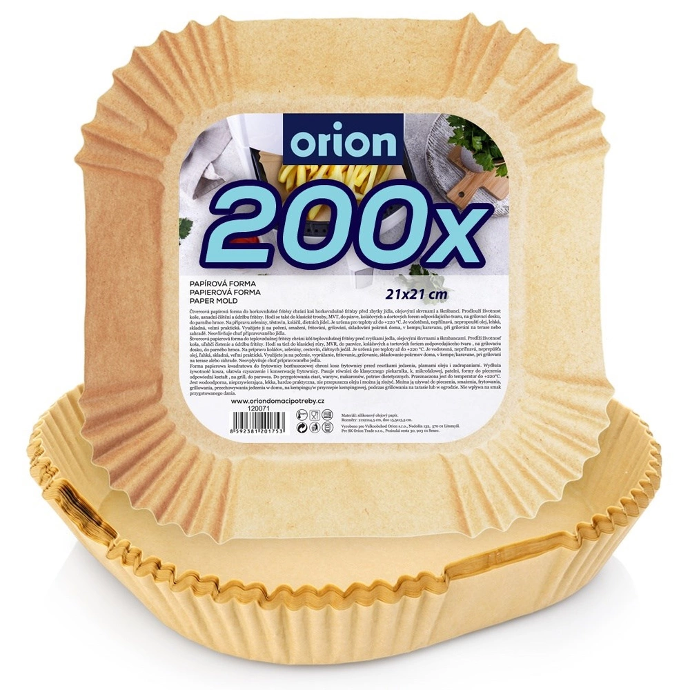 Air Fryer Liners Oil Free Paper 21x21 cm 200 pcs - online shop OrionAGD.pl